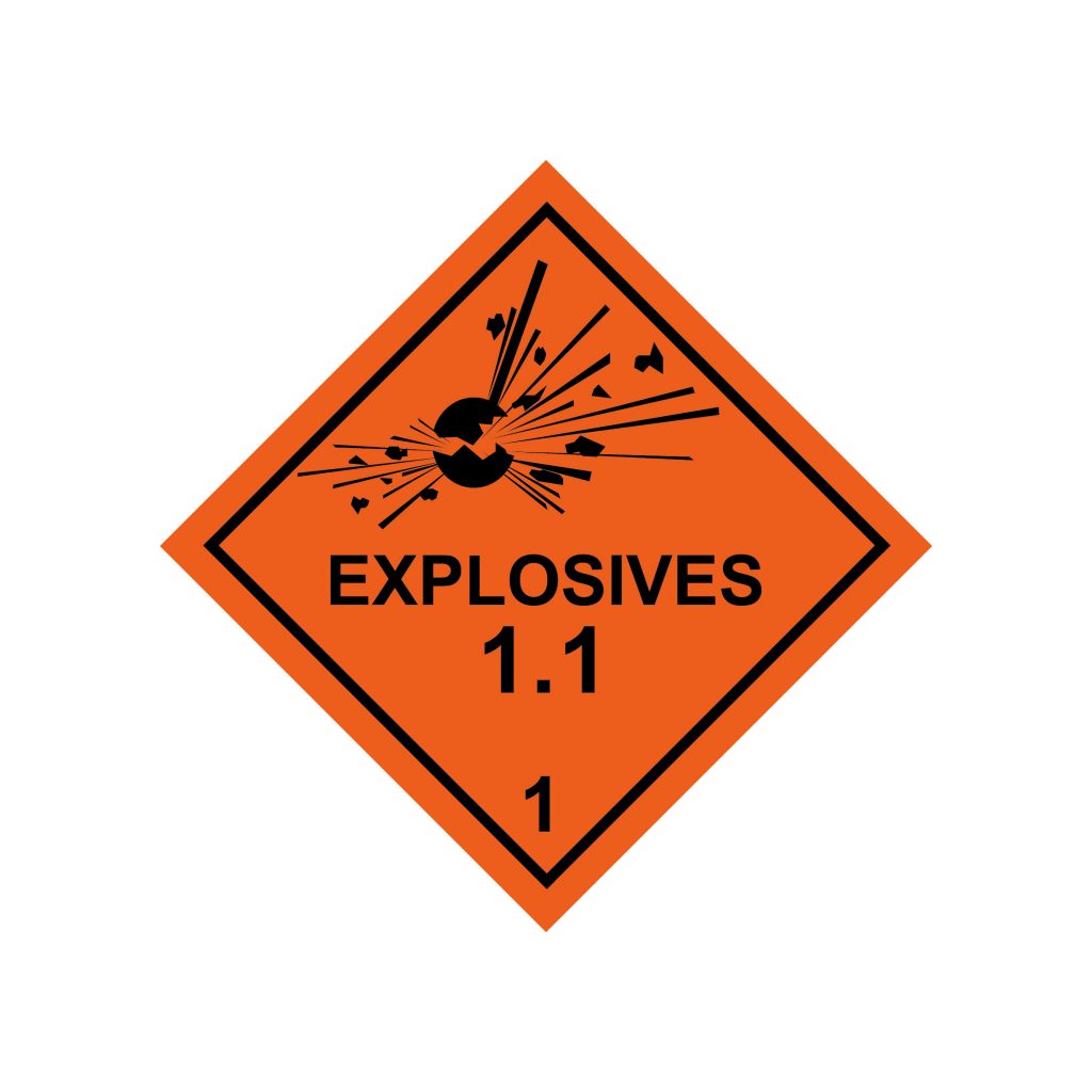 Class 1 Explosive 1.1 Label – Gobo Trade Ltd.