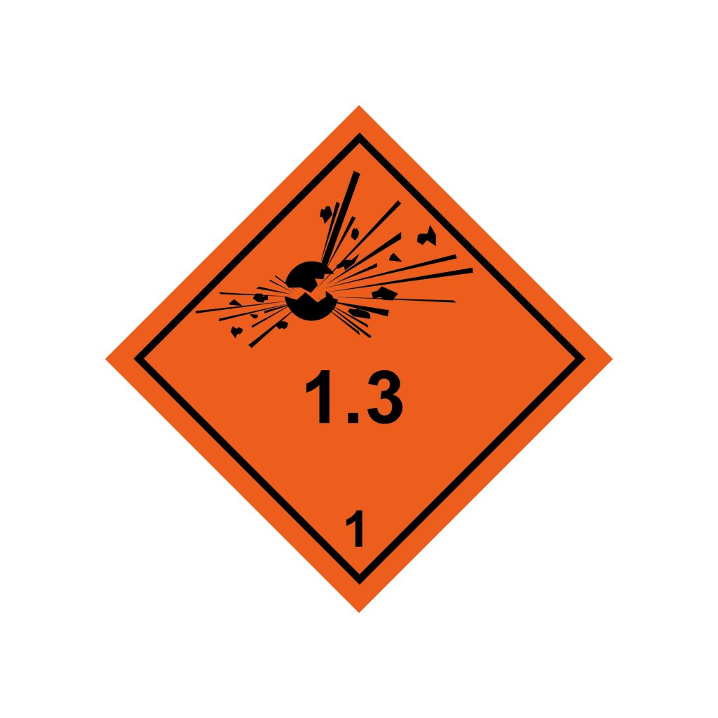 Class 1 Explosive 1.3 Label – Gobo Trade Ltd.