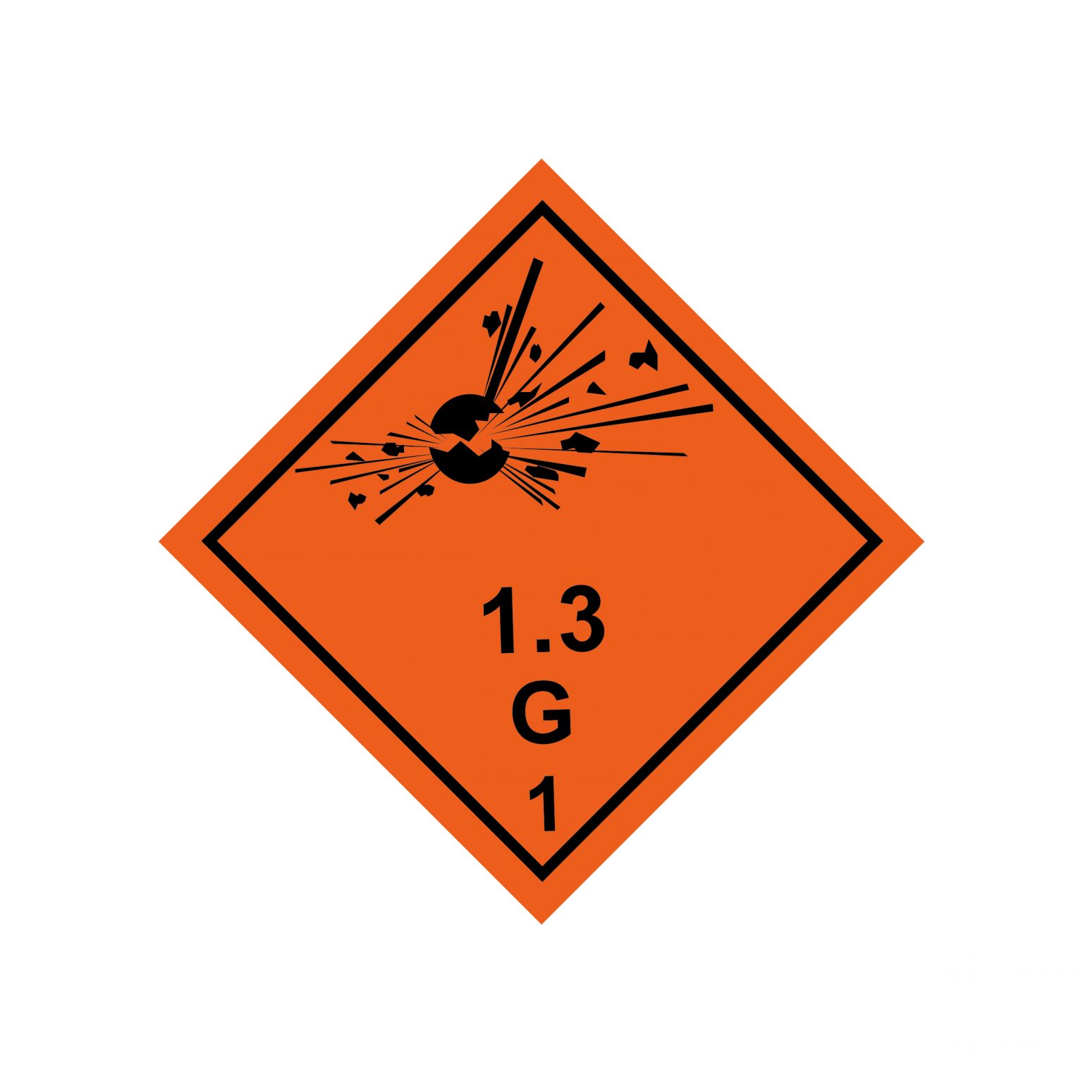 Class 1 Explosive 1.3 G Label – Gobo Trade Ltd.