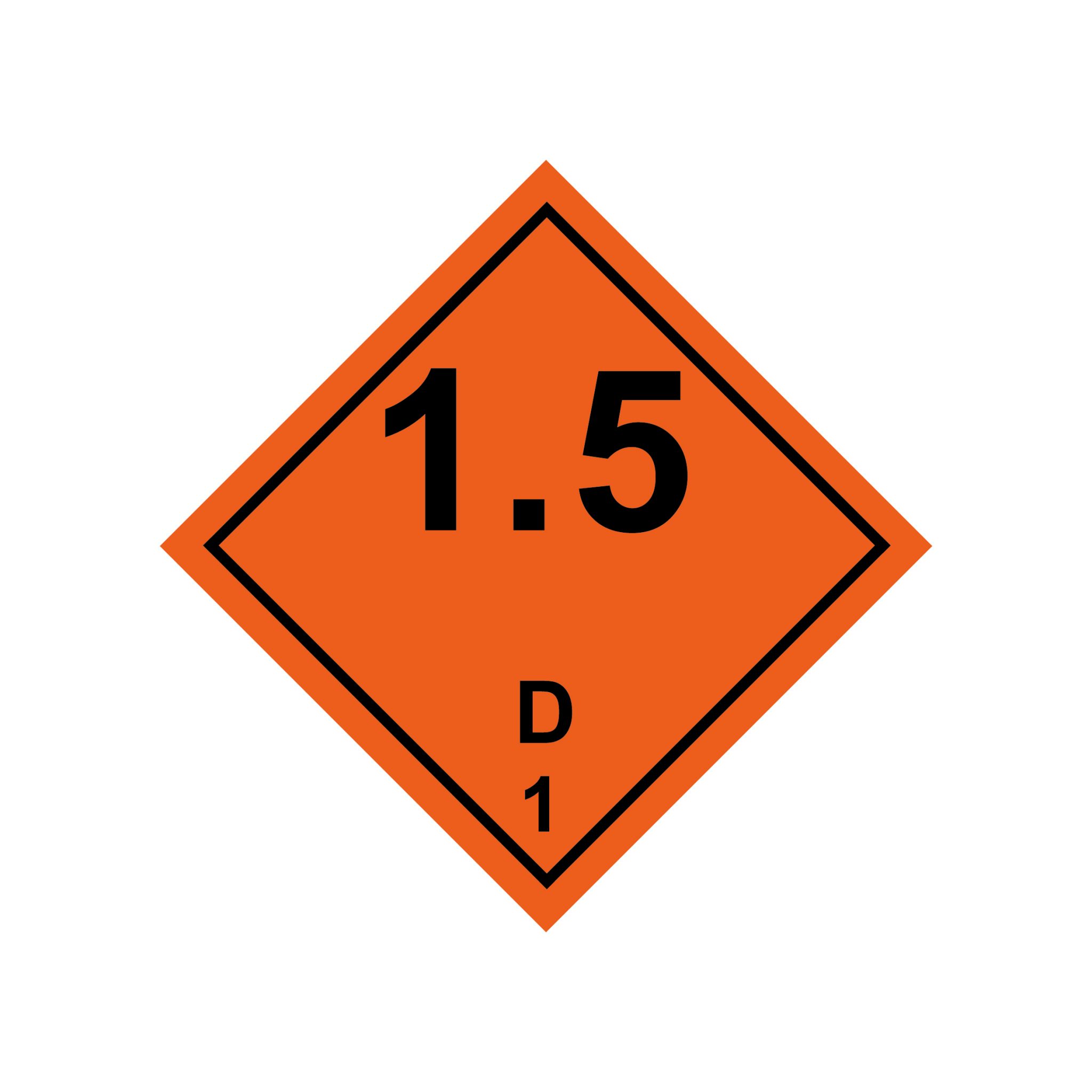 Class 1 Explosive 1.5 D Label – Gobo Trade Ltd.