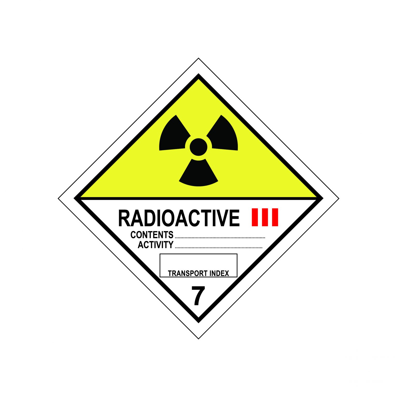 Class 7 Radioactive III Label – Gobo Trade Ltd.